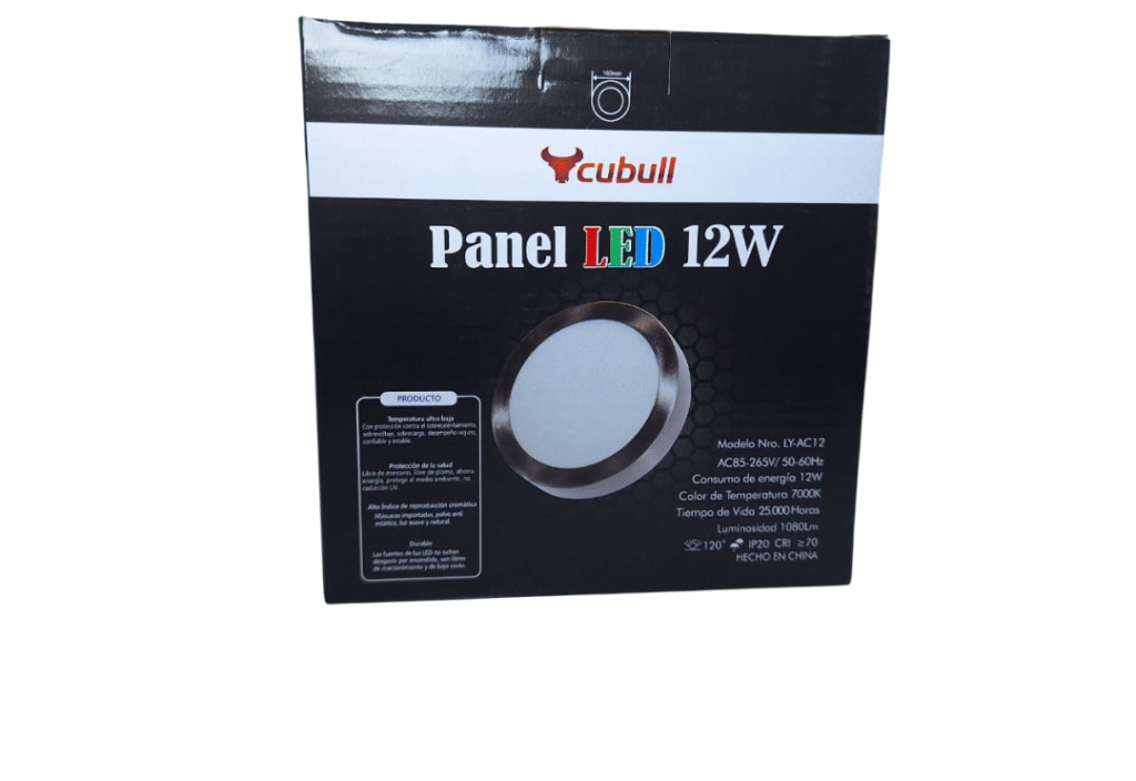 Cubull Panel led circular c/ contorno de acero 12W LY-AC12 luz Blanca ...
